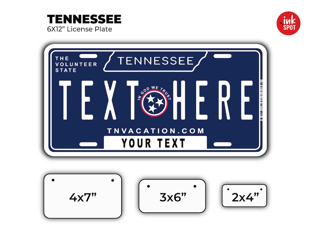 Tennessee Custom License Plate - Tennessee Placas for Car/truck Vehicle ...