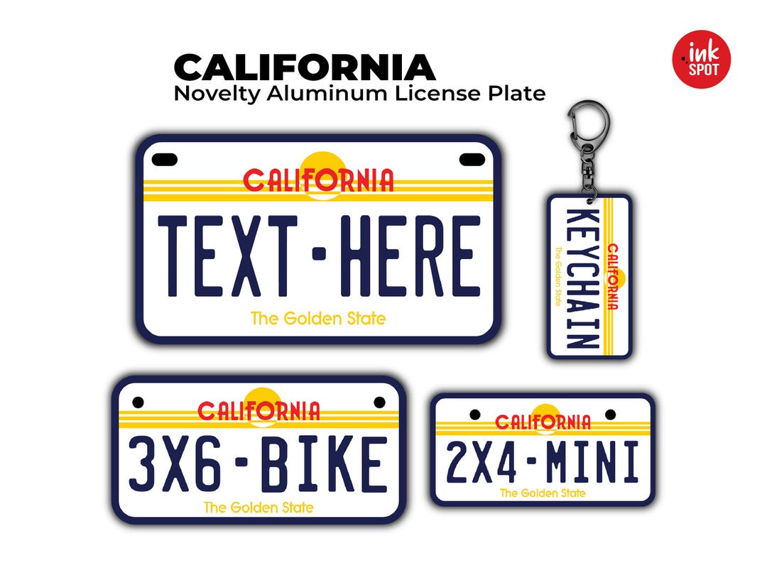 Novelty California Custom License Plate | Personalized Motorcycle, ATV ...