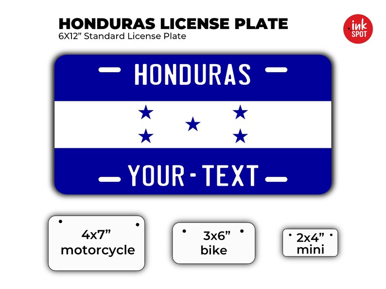Honduras Flag 2 Custom License Plate | Personalizada | Car/truck ...