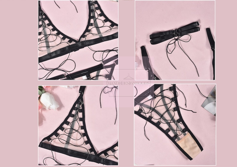 Unwrap Me Bra Set With Choker And Leg Strap Lingerie Sets Classy