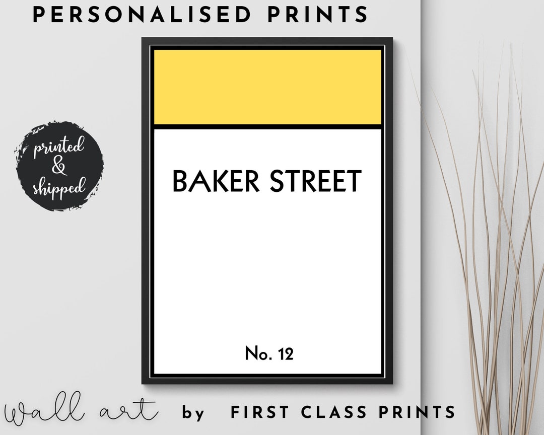 Personalised Print Monopoly Poster New Home Decor Custom Wallart ...