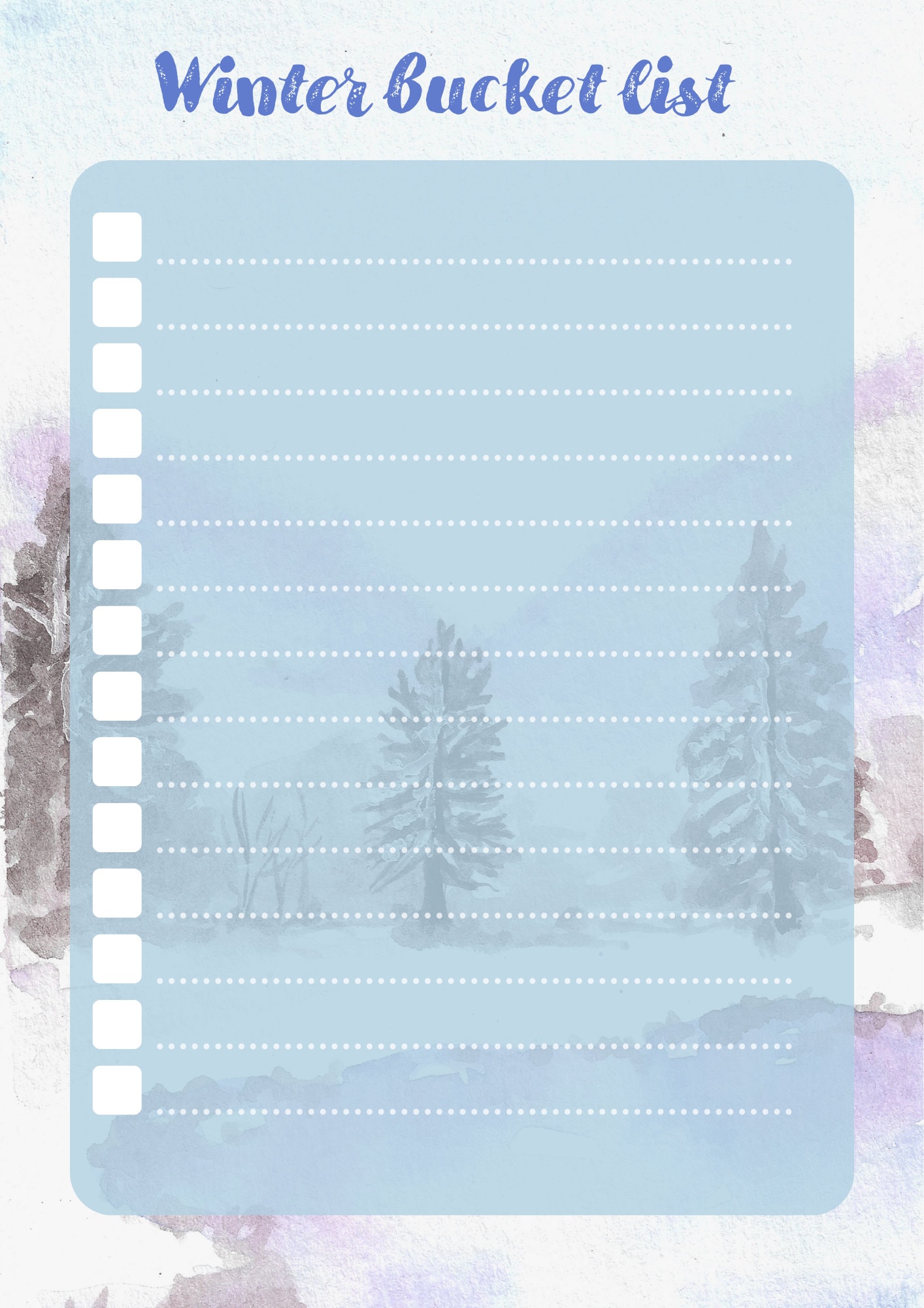Winter Bucket List, Bucket List Printable, Checklist, Holiday Bucket ...