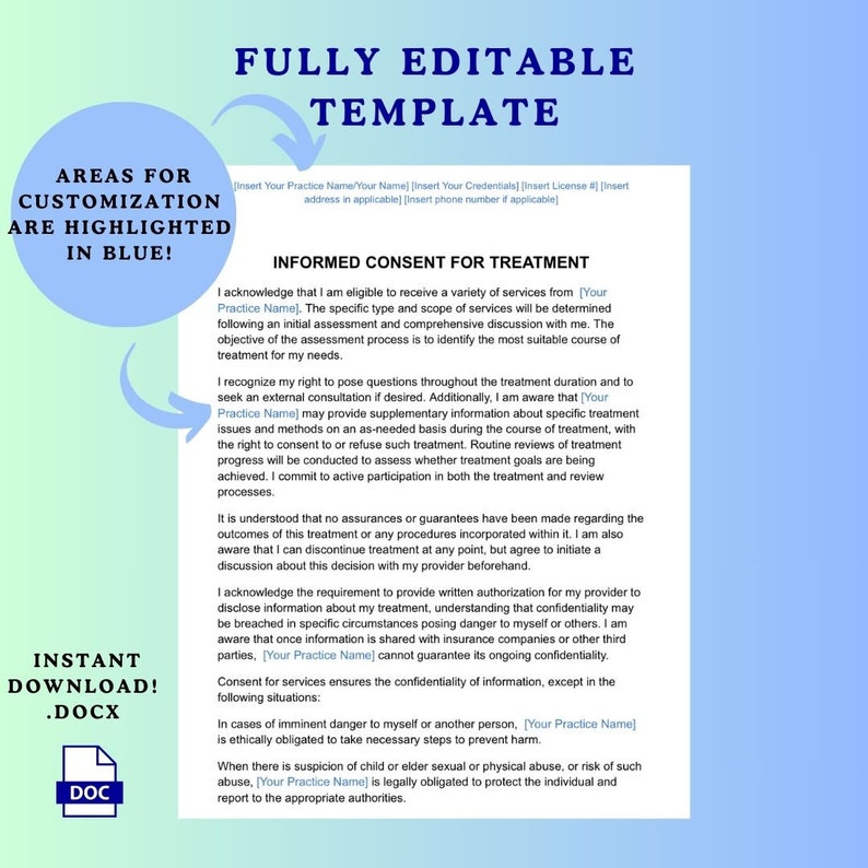 Therapy Consent Forms Bundle - Etsy