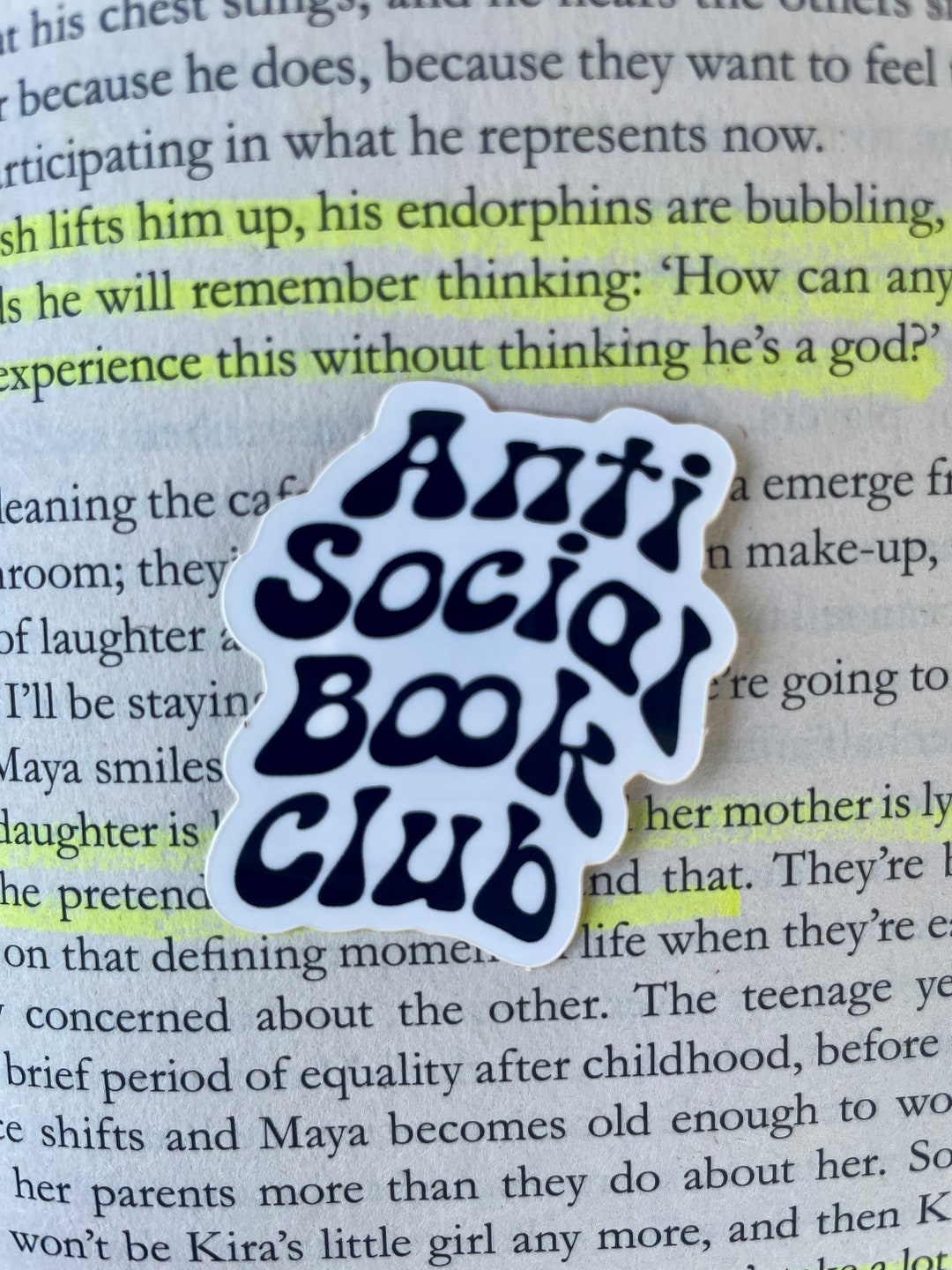Anti Social Book Club Sticker, Book Lover Sticker - Etsy