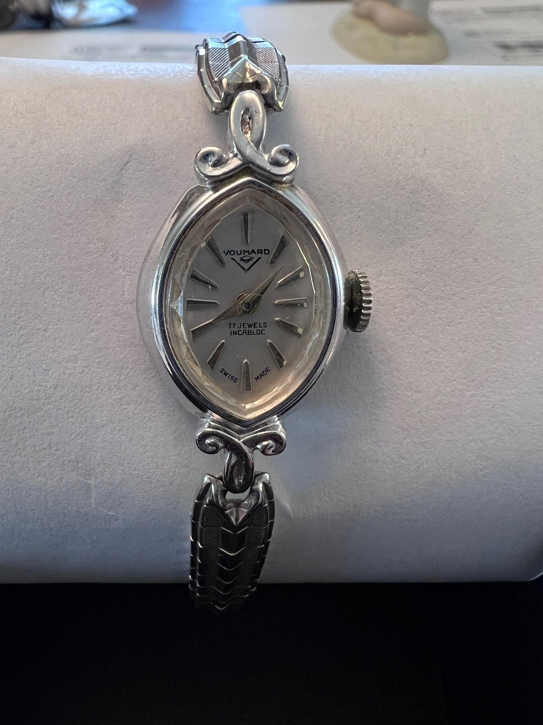 Vintage 10K White Gold Filled Ladies Voumard Mechanical Wristwatch ...