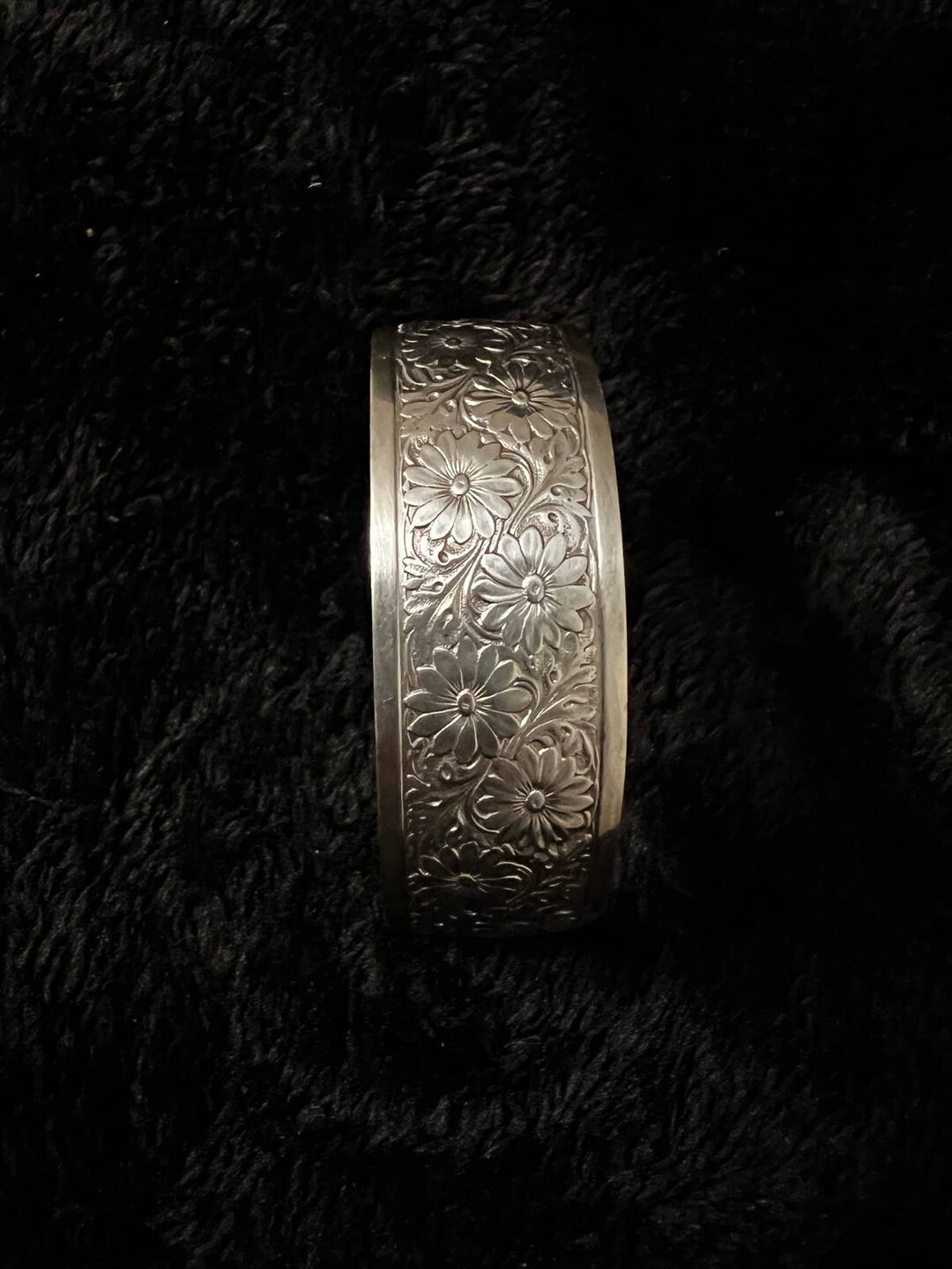 Charles Thomae Sterling Silver Floral Cuff Bracelet - Etsy