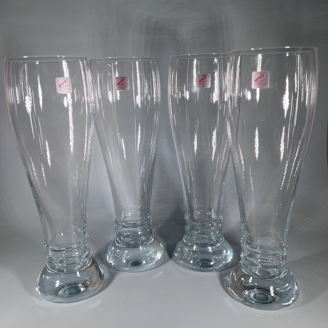 Zweisel Glas Crystal Beer Glass Stein Stamped Germany Blue Tinted Base ...
