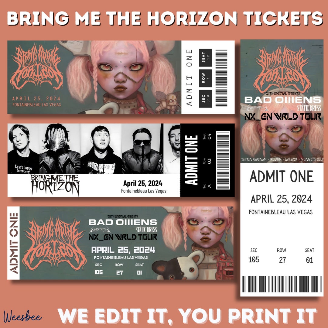 Personalised Souvenir Bring Me the Horizon Concert Ticket,bring Me the ...
