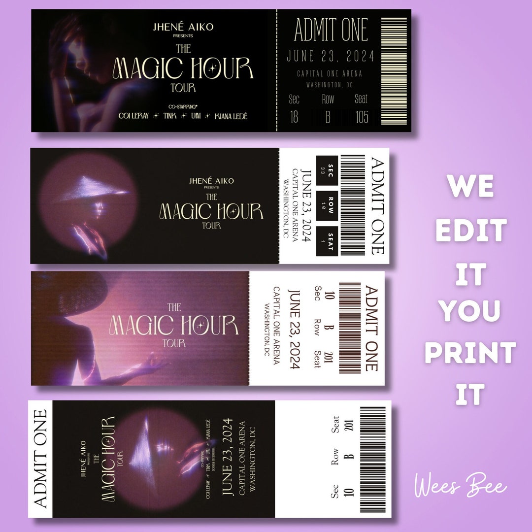 Jhene Aiko Tour Ticket,the Magic Hour Tour Ticket ,personalized the ...
