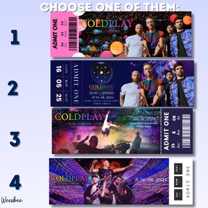 PERSONALIZED Coldplay Concert Ticket , Surprise Music of the Spheres ...