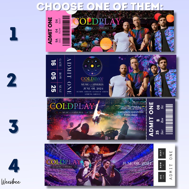 PERSONALIZED Coldplay Concert Ticket , Surprise Music of the Spheres ...