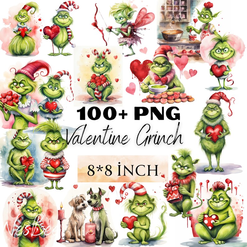 Grinch Valentines Day Clipart Bundlevalentines Day Grinch Bundle Valentines Day Cartoon