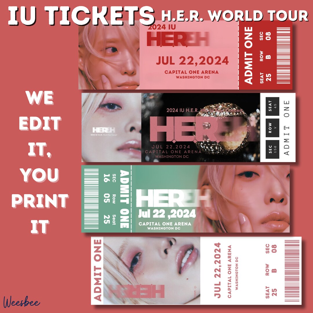 Buy Personalized 2024 IU HER World Tour 2024 Stub Ticket,iu H.E.R ...
