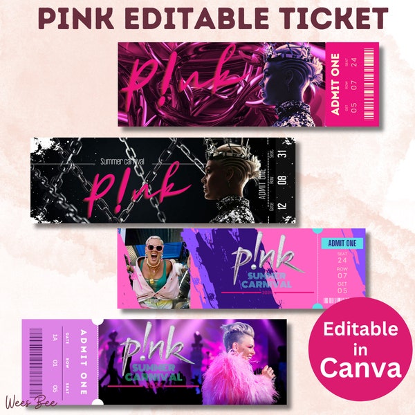 Pink Concert Ticket Party Invitation - Etsy