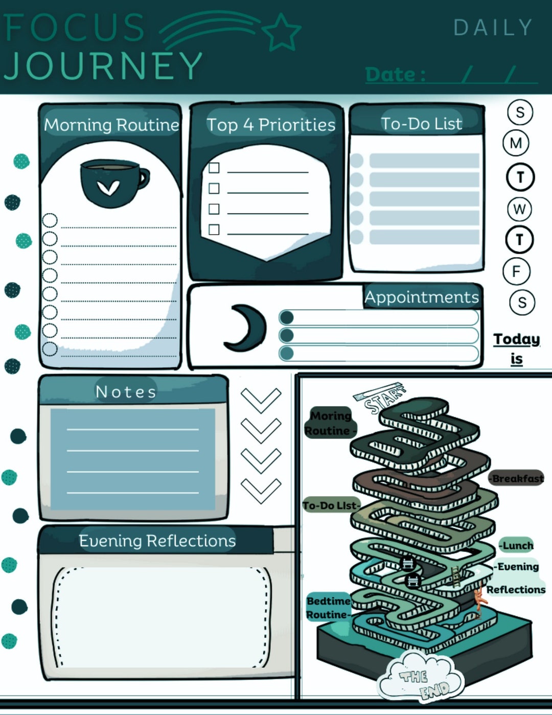 ADHD Focus Journey BUNDLE Daily/weekly/monthly/yearly/password and ...