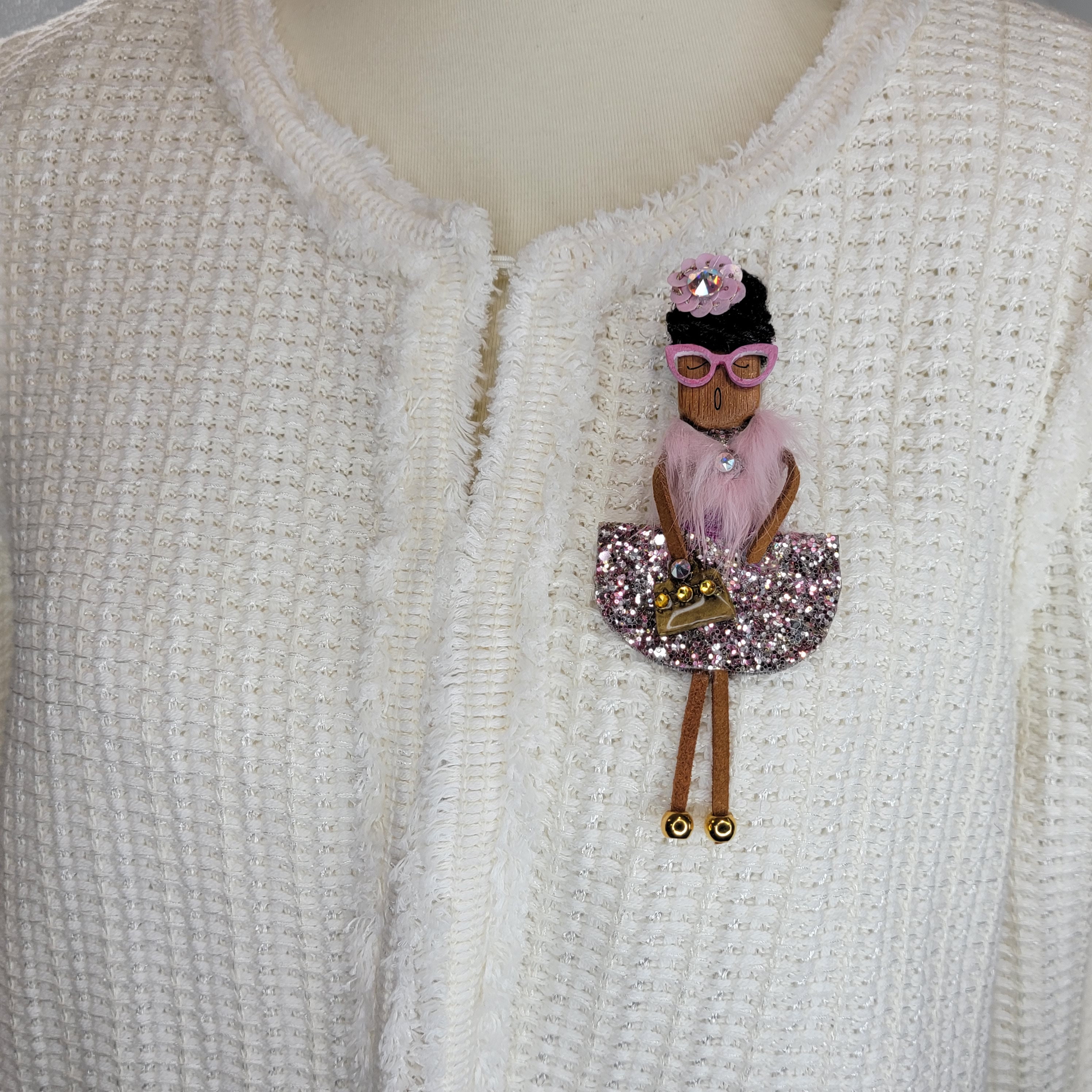 Empowering Brooch Pin, African Woman Brooch, Woman With Locs Brooch ...