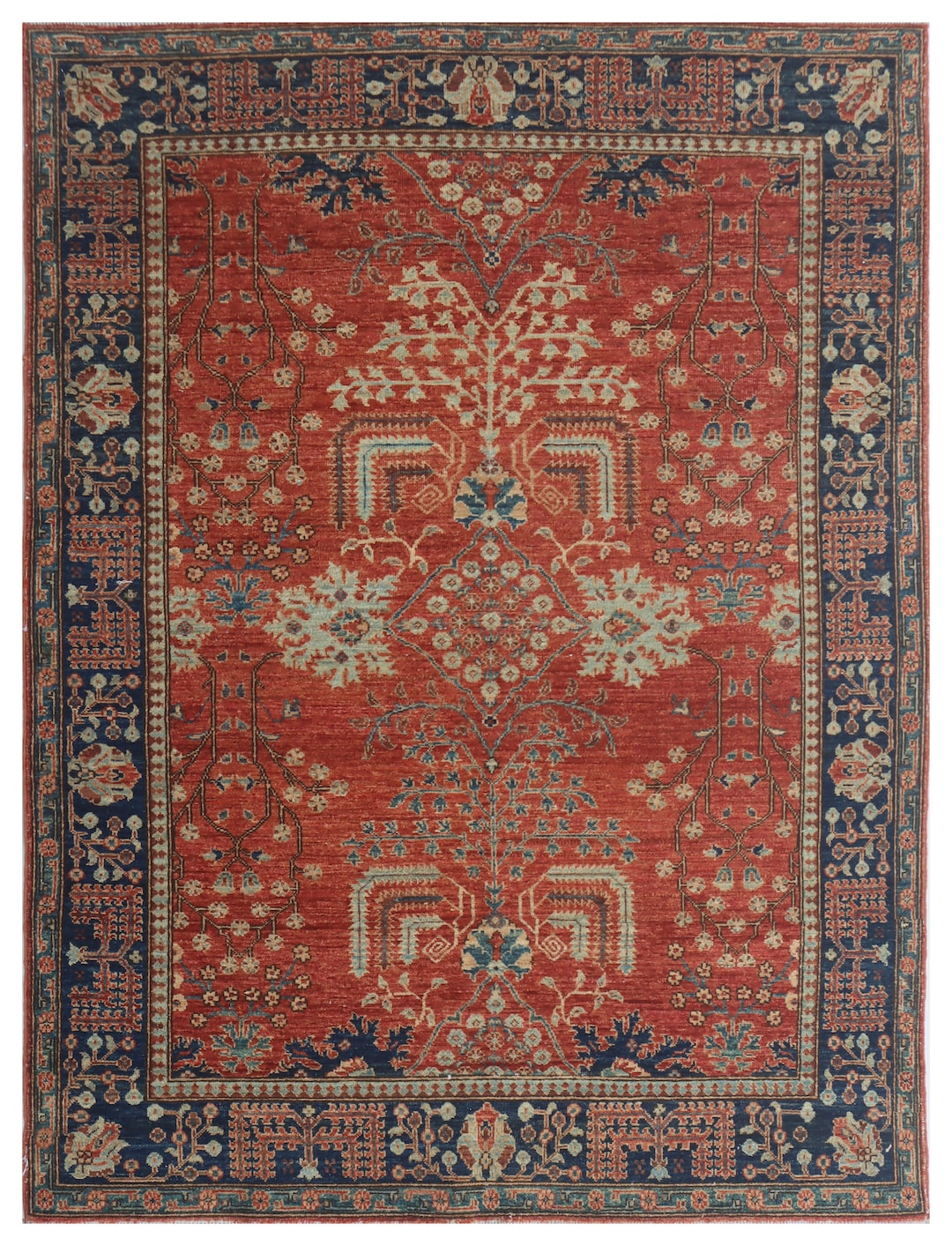 5x7 Ft-red Bidjar Area Rug - Persian Style Afghan Hand Knotted Oriental Rug - Kitchen Rug ...