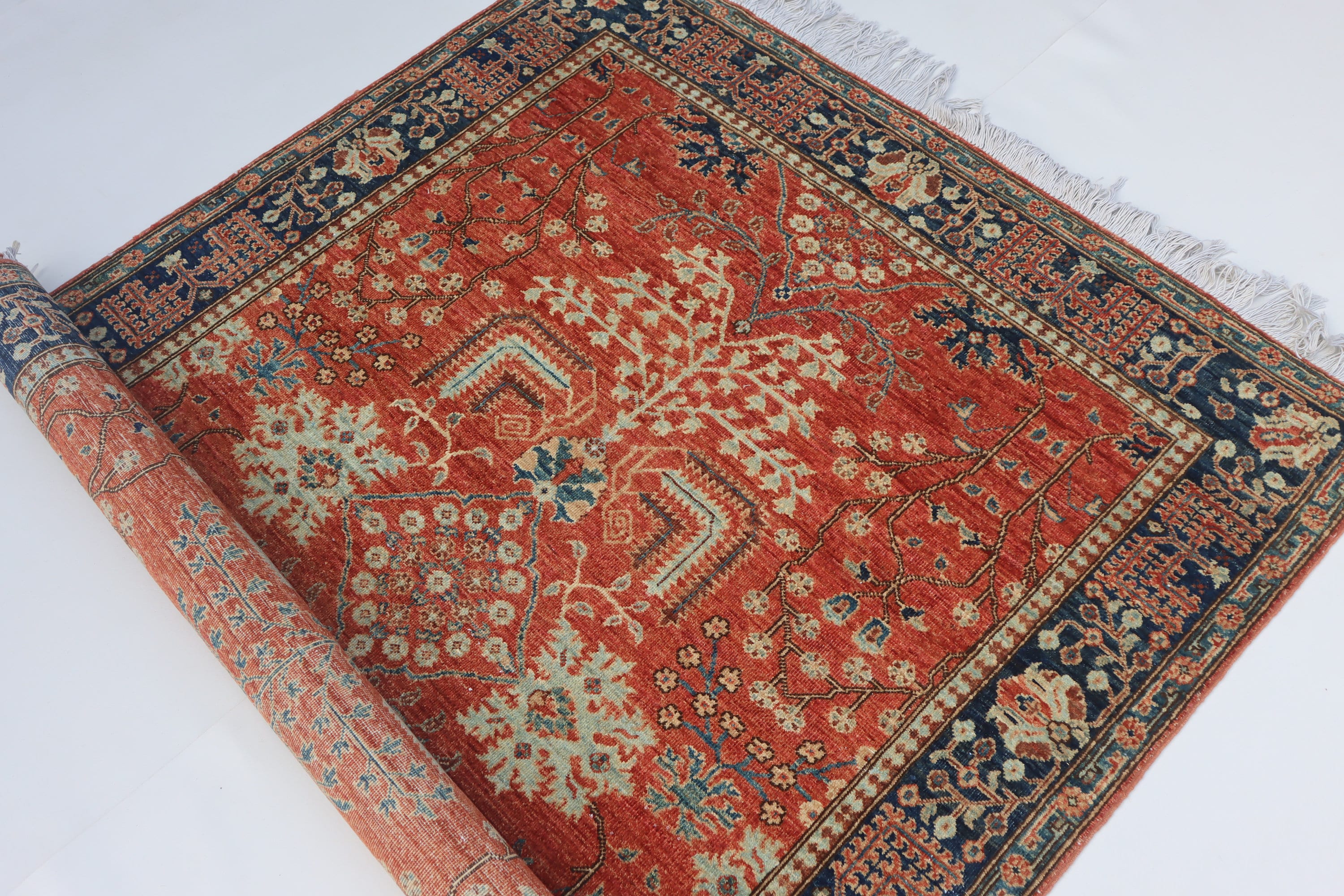 5x7 Ft-red Bidjar Area Rug - Persian Style Afghan Hand Knotted Oriental Rug - Kitchen Rug ...