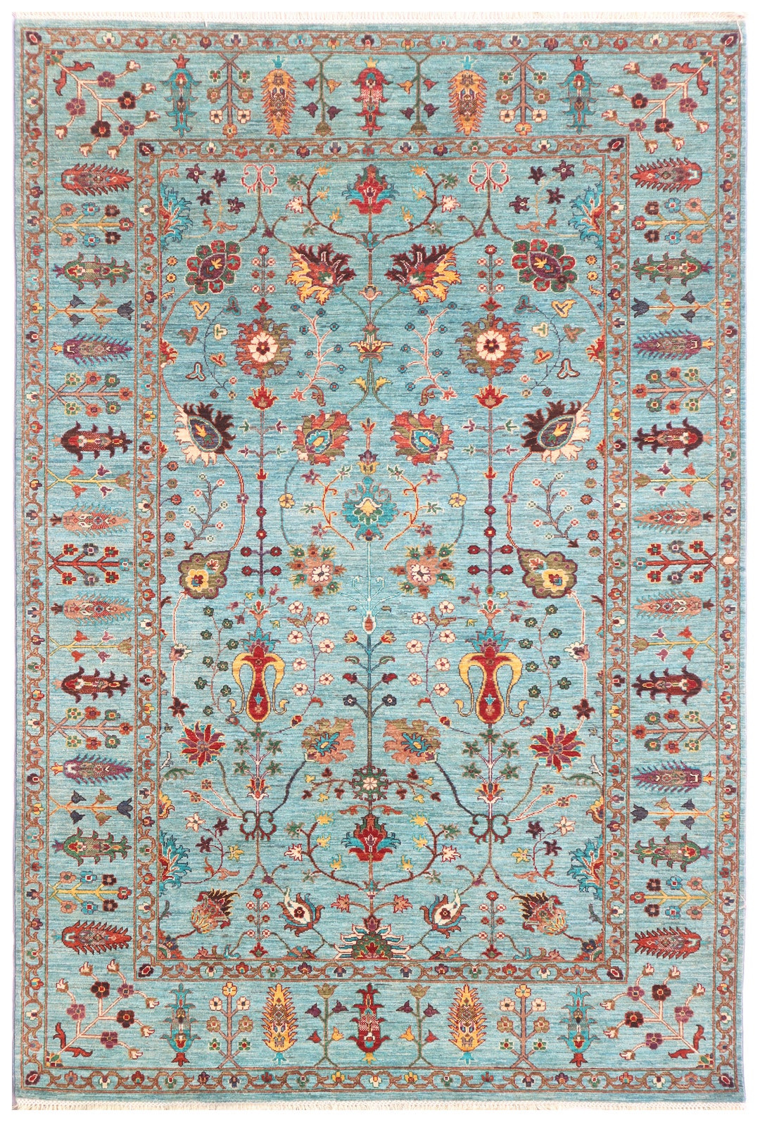 7x10 Blue Afghan Bidjar Area Rug Persian Style Hand Knotted Wool ...