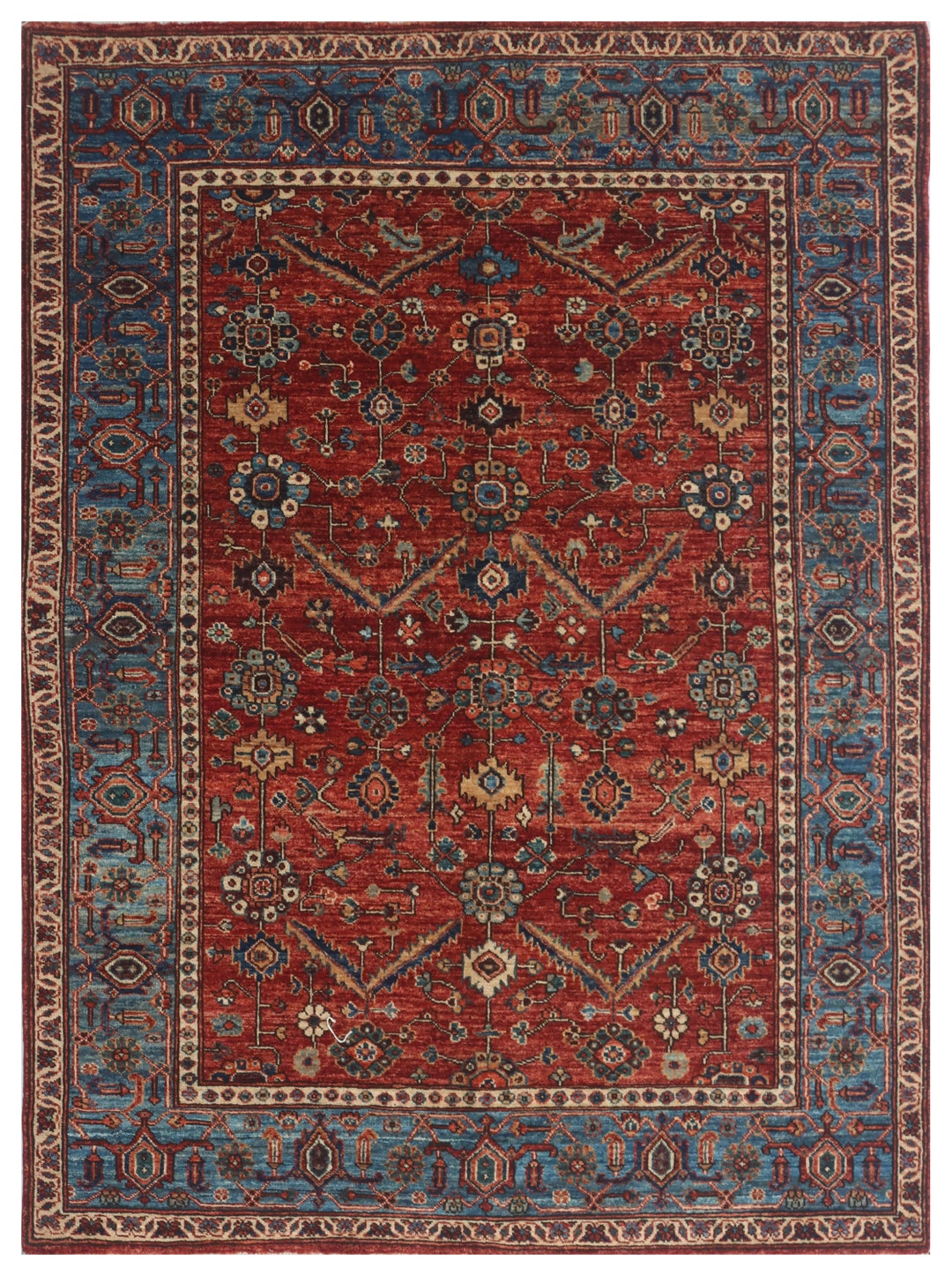 5X7 FT Red Nooristan Area Rug - Persian Style Afghan Hand Knotted Veg ...
