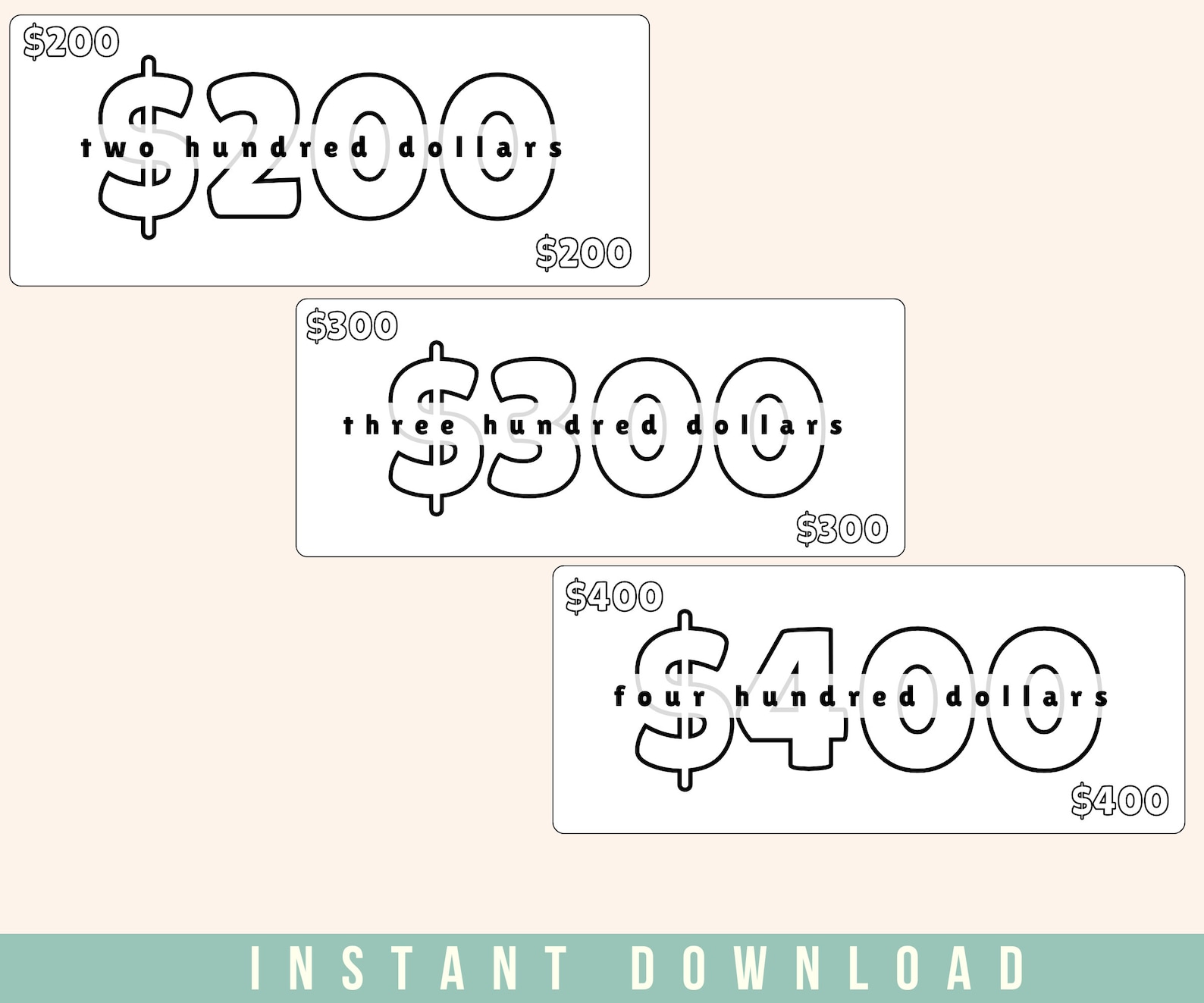 Coloring Placeholders for Cash Stuffing, Printable Budget Binder ...