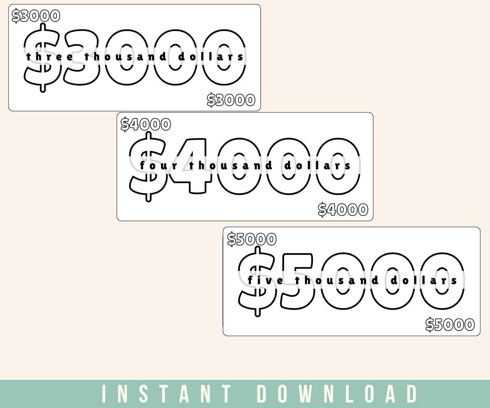 Coloring Placeholders for Cash Stuffing, Printable Budget Binder ...