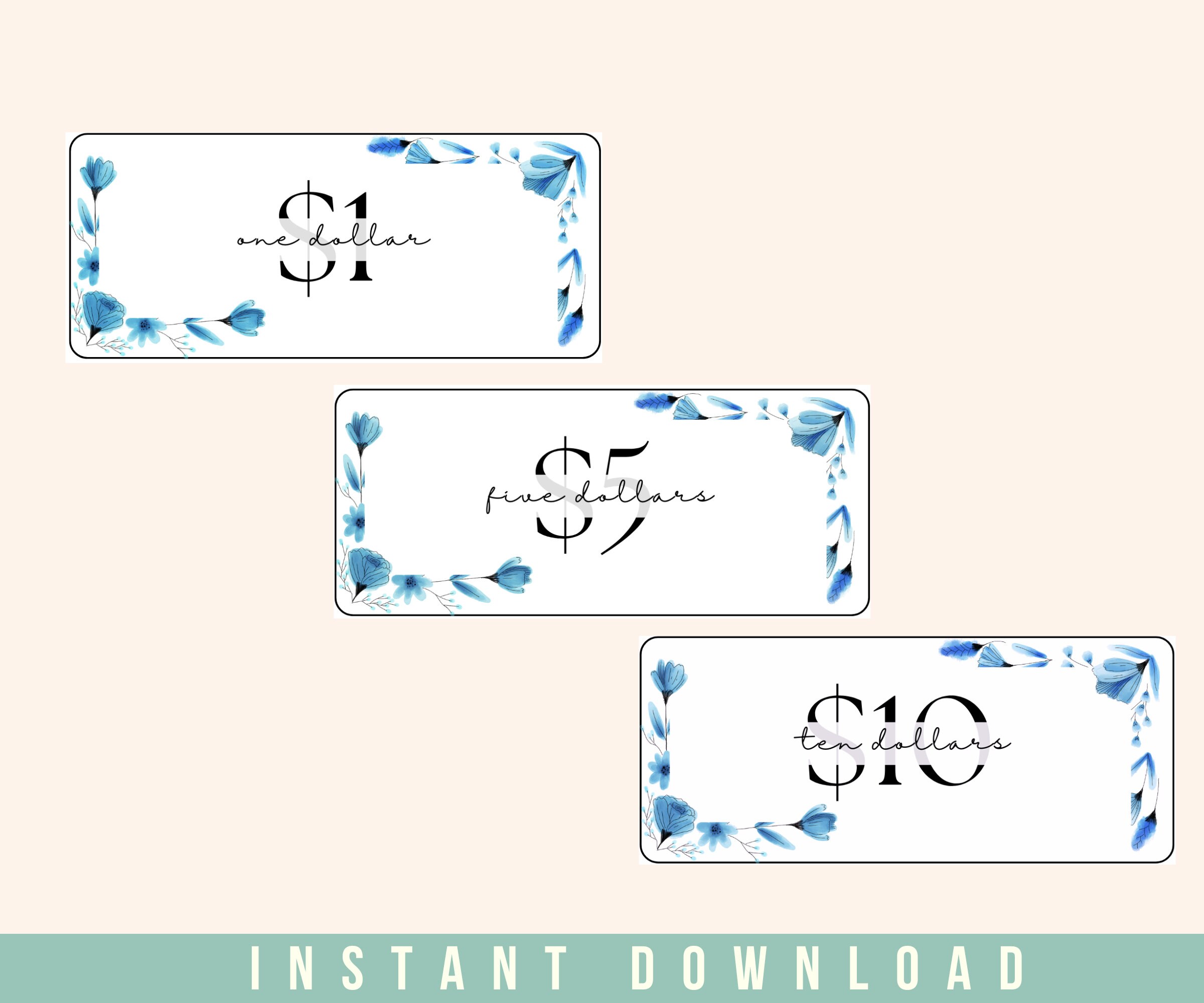 Placeholders Blue Floral for Cash Stuffing Printable, Budget Binder ...