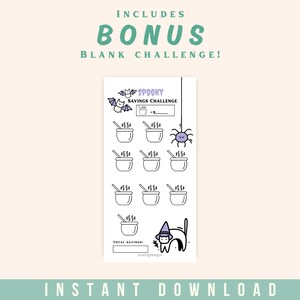 Spooky Savings Challenge Printable, Mini Halloween Savings Challenge ...