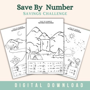 Save by Number Coloring Savings Challenge Printable - Low Income ...