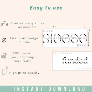 Dollar Bill Placeholders for Cash Stuffing, Printable Budget Binder ...