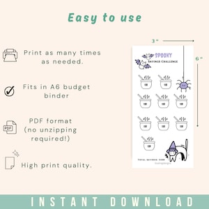 Spooky Savings Challenge Printable, Mini Halloween Savings Challenge ...