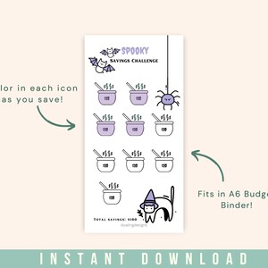 Spooky Savings Challenge Printable, Mini Halloween Savings Challenge ...