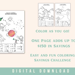 Save by Number Coloring Savings Challenge Printable - Low Income ...