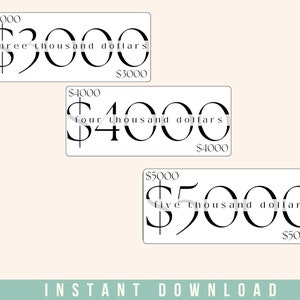 Dollar Bill Placeholders for Cash Stuffing, Printable Budget Binder ...