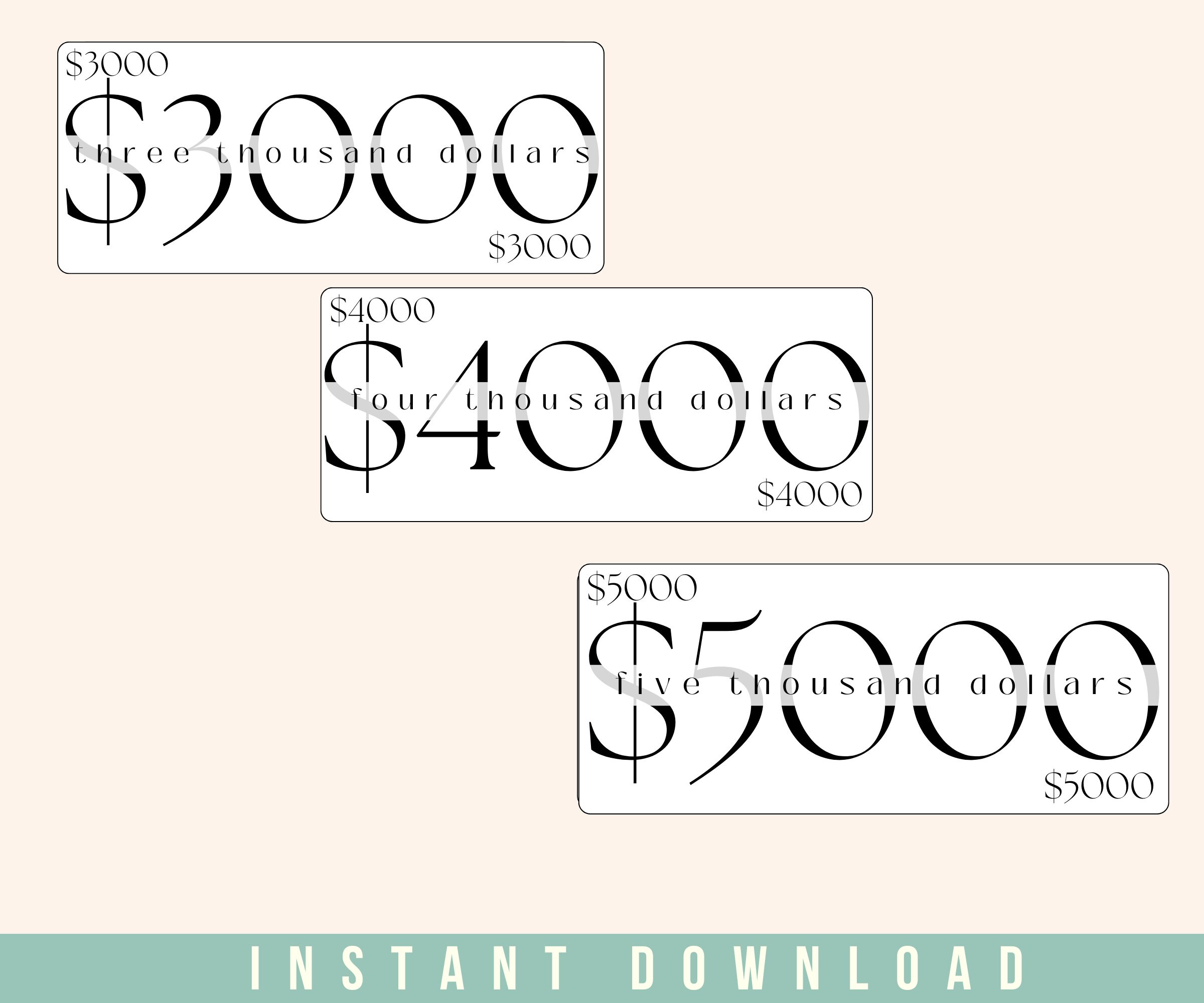Dollar Bill Placeholders for Cash Stuffing, Printable Budget Binder ...