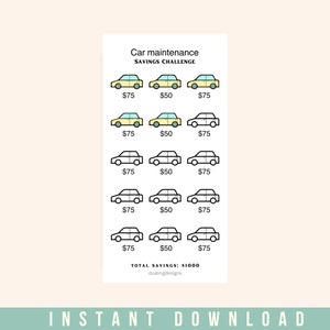 Car Maintenance Savings Challenge Bundle, Car Fund Saving Challenge ...