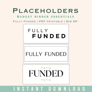 Fully Funded Placeholder Bundle: Printable Budget Binder (digital ...