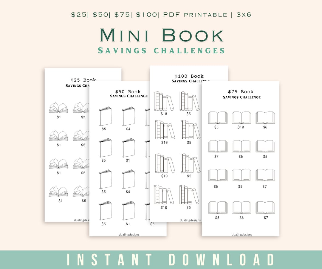 Book Savings Challenge Bundle, Low Income Savings, Book Lover Savings ...