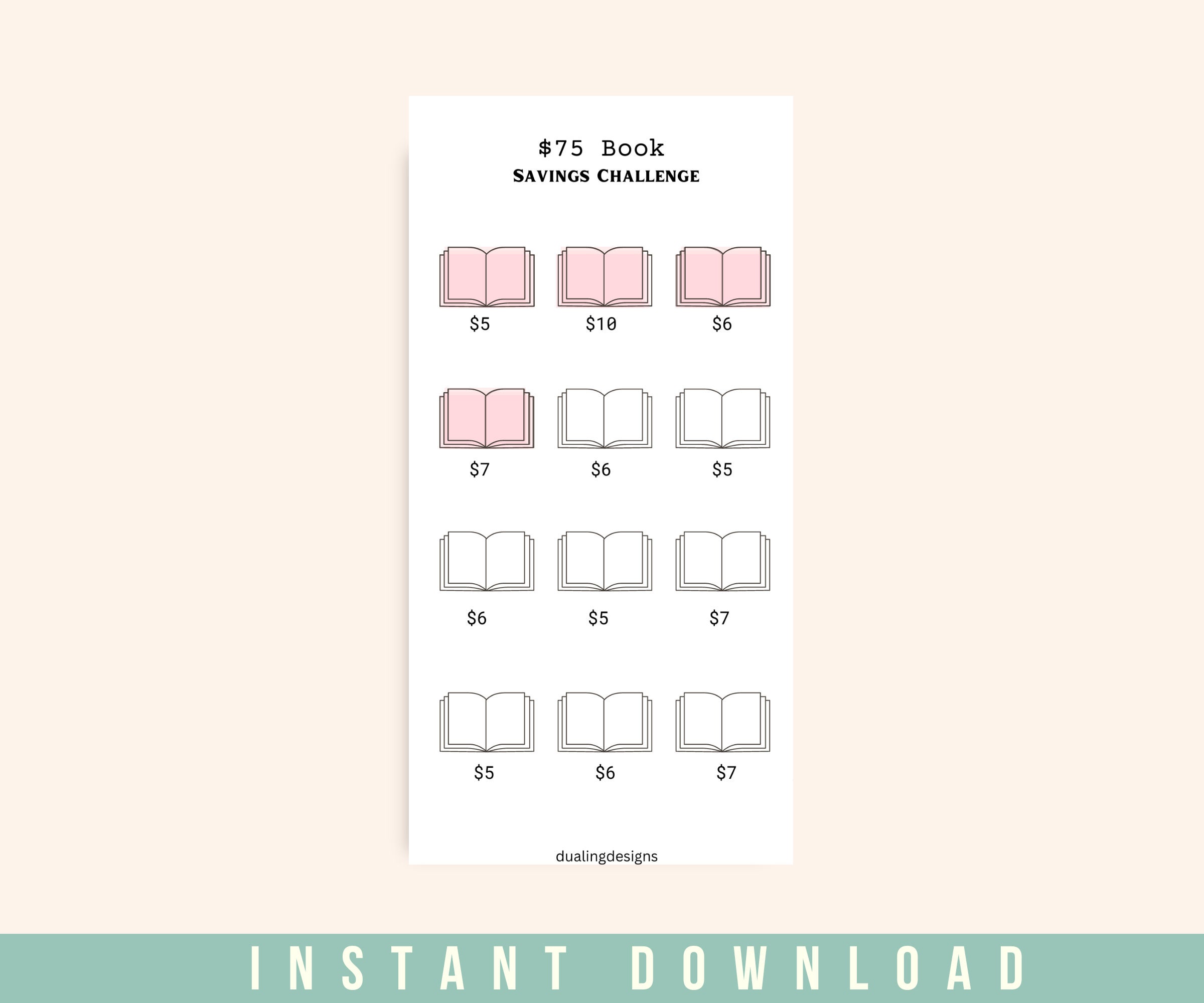 Book Savings Challenge Bundle, Low Income Savings, Book Lover Savings ...