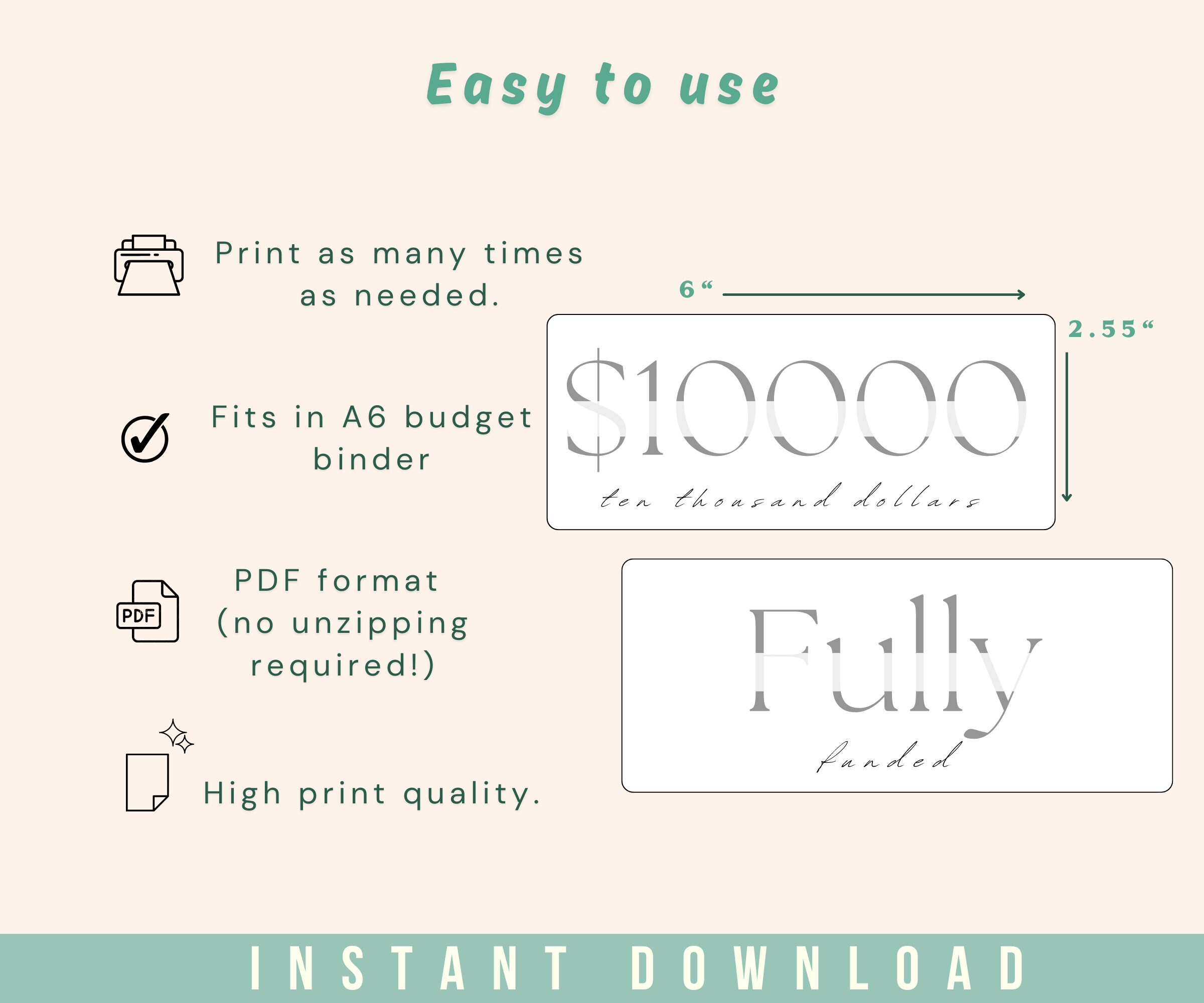 Simple Placeholders for Cash Stuffing, Printable Budget Binder ...