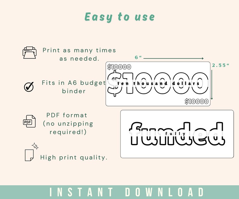 Coloring Placeholders for Cash Stuffing, Printable Budget Binder ...