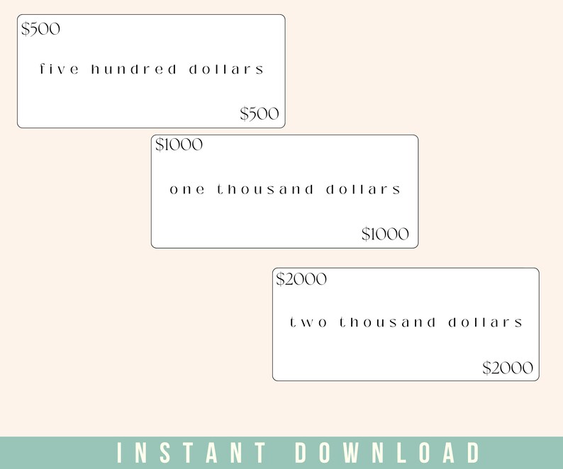 Minimalist Placeholders for Cash Stuffing, Printable Budget Binder ...