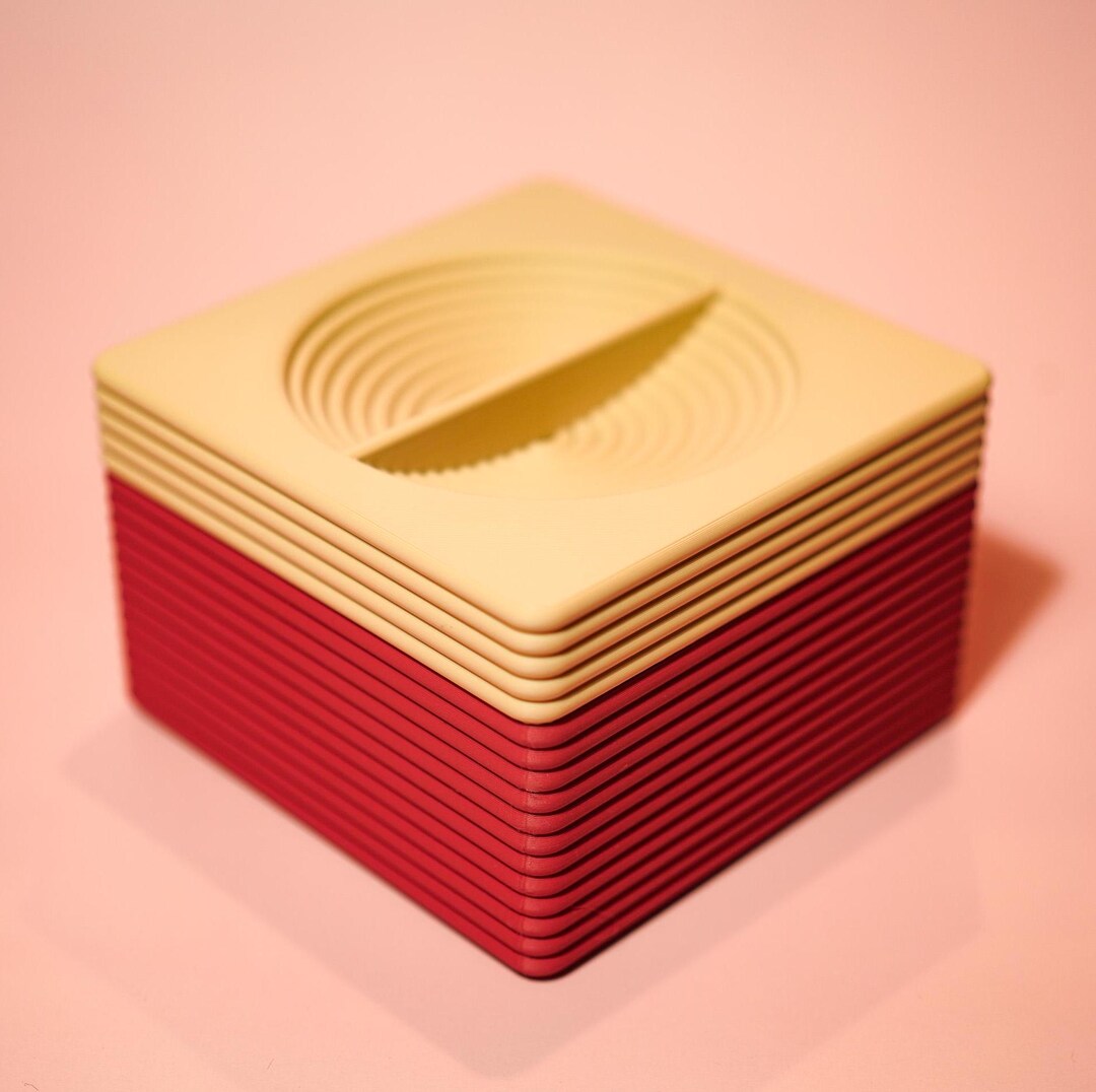 Jewelry Box Gift ripples Red Beige - Etsy