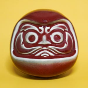 Daruma Doll Maroon Petite Porcelain Ceramics Handmade - Etsy