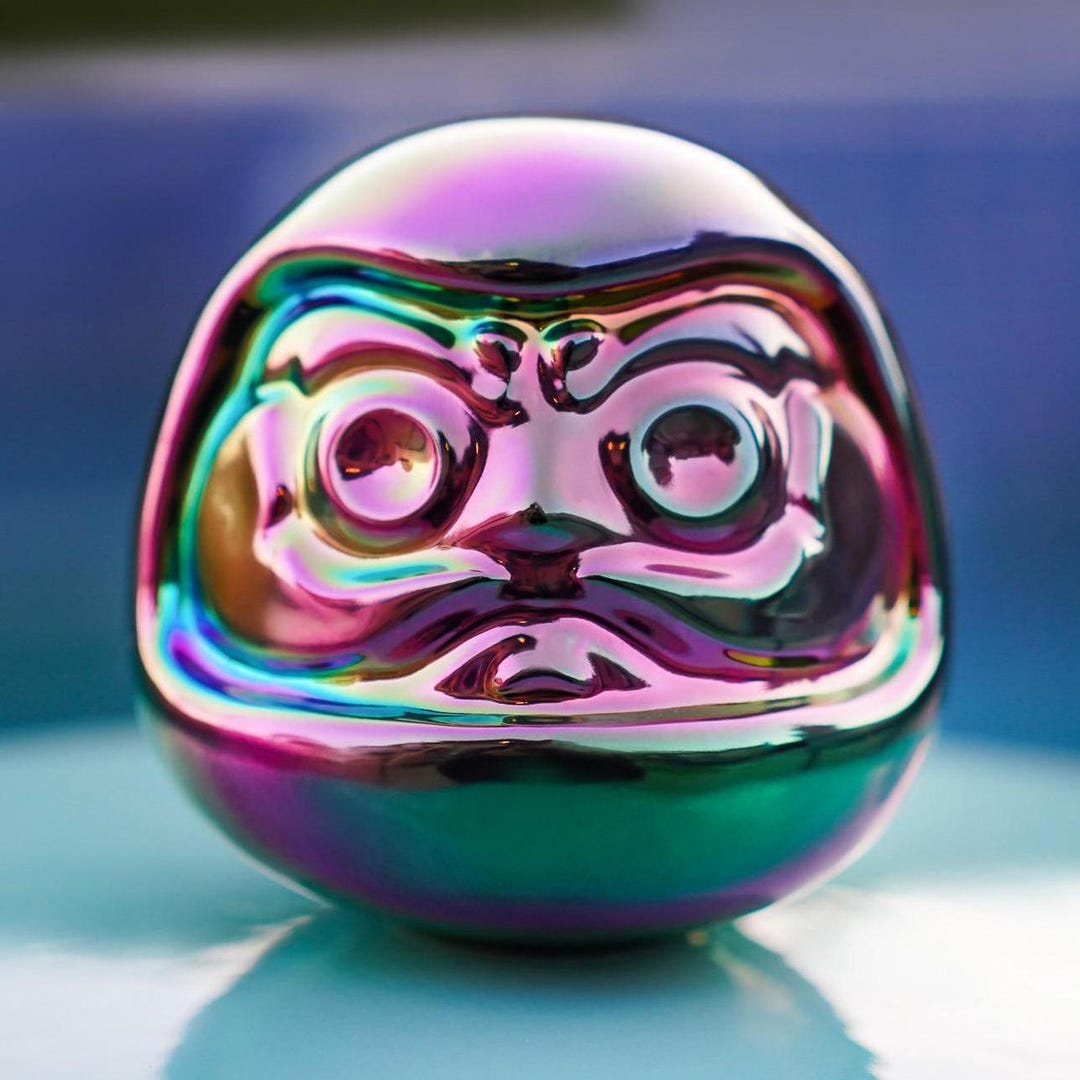 Daruma Doll LARGE Iridescent Handmade Porcelain Ceramic (mr. Daruma) - Etsy