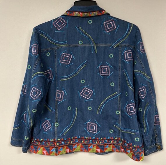 Vintage Embroidered Denim Jacket, Funky 80s/90s Retro… - Gem