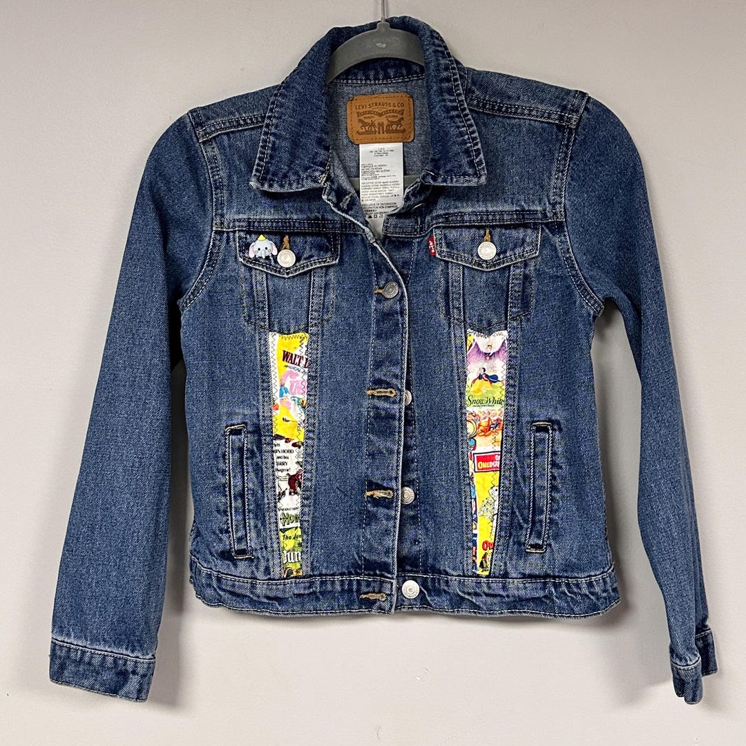 Classic Retro Disney Characters. Size Girl's Large, Upcycled Denim ...
