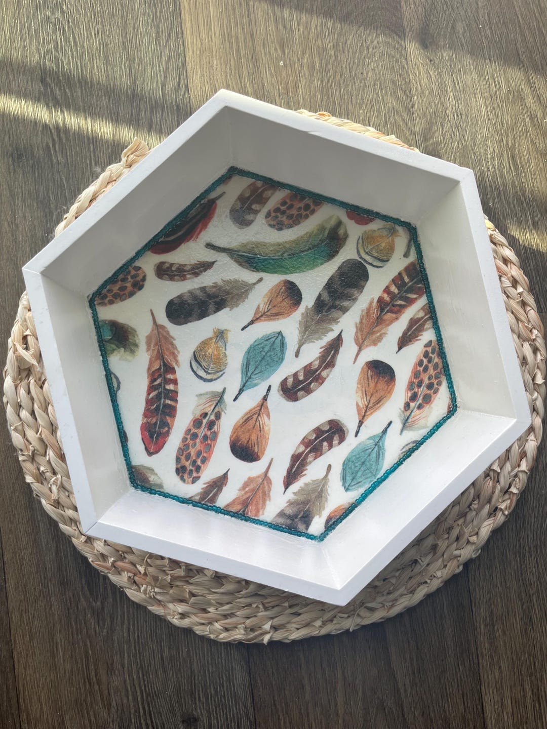 Native Feather Decorative Tray, Native American Made, Indigenous ...