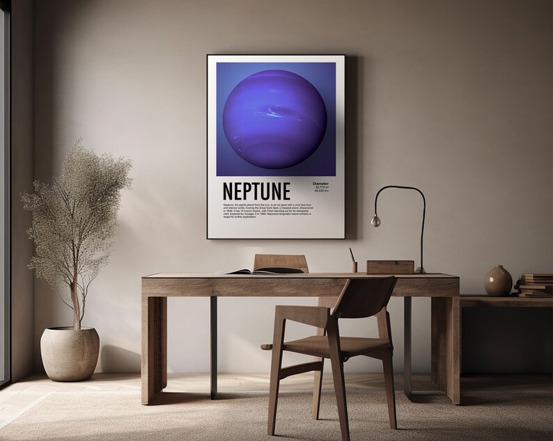 Neptune Poster Printable Solar System Print for Livingroom Space ...