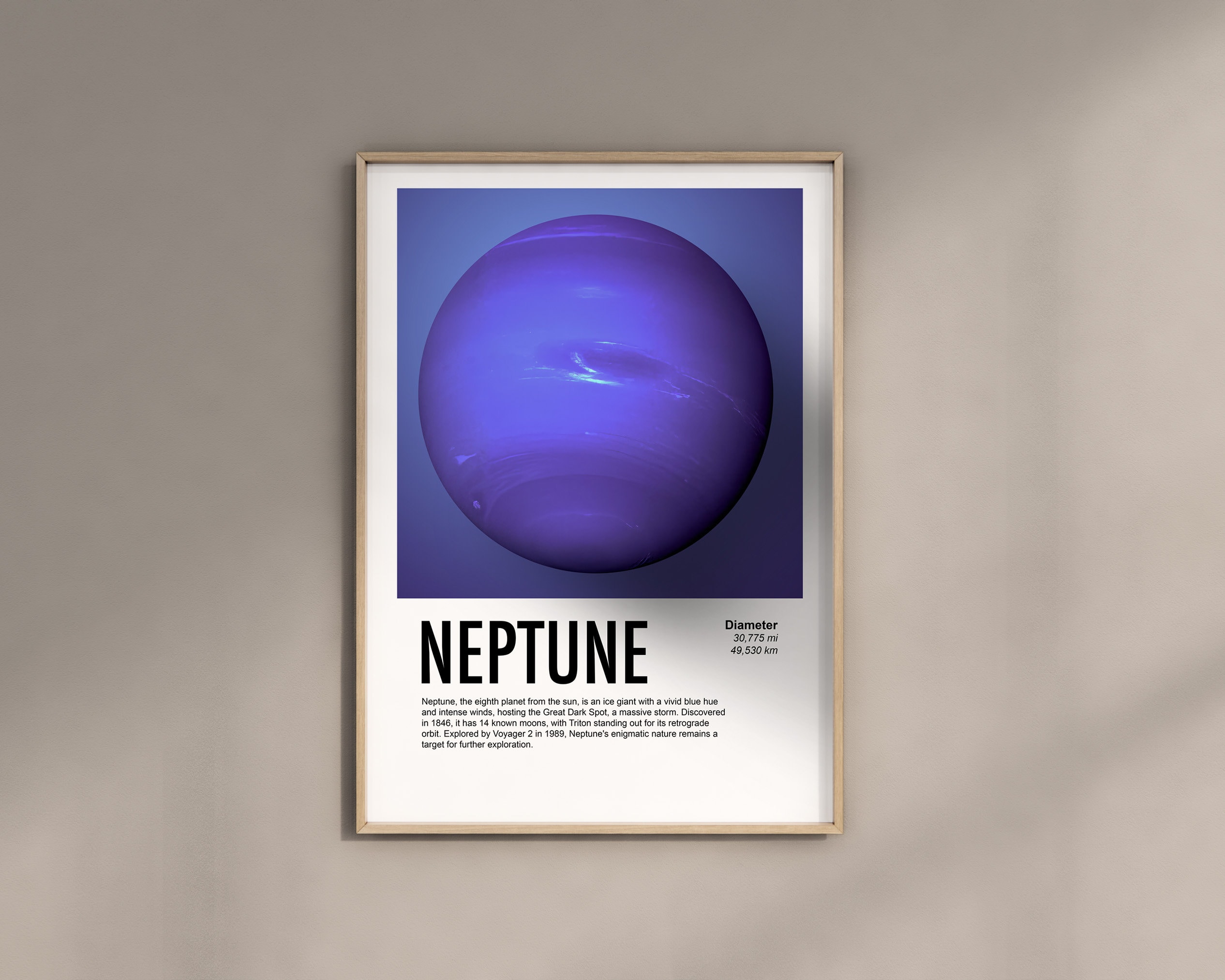 Neptune Poster Printable Solar System Print for Livingroom - Etsy